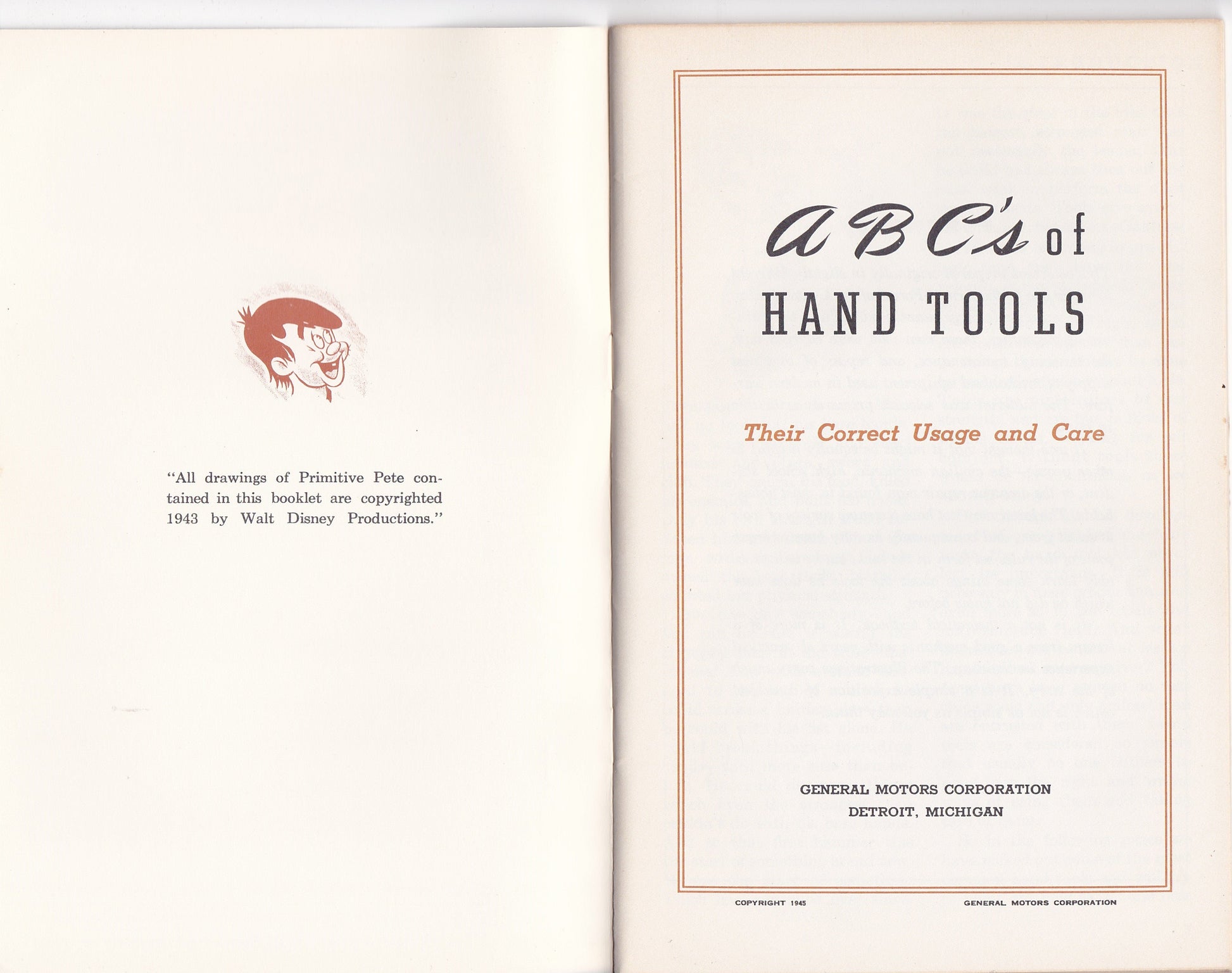 Vintage 1949 Disney & GM Collaboration - ABC's of Hand Tools: Their Co ...